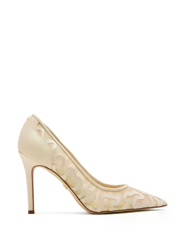 Sam Edelman Embroidered Pointed Toe Pumps - Neutrals