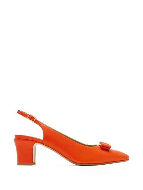 FERRAGAMO Vara Bow-detail Slingback Pumps - Orange