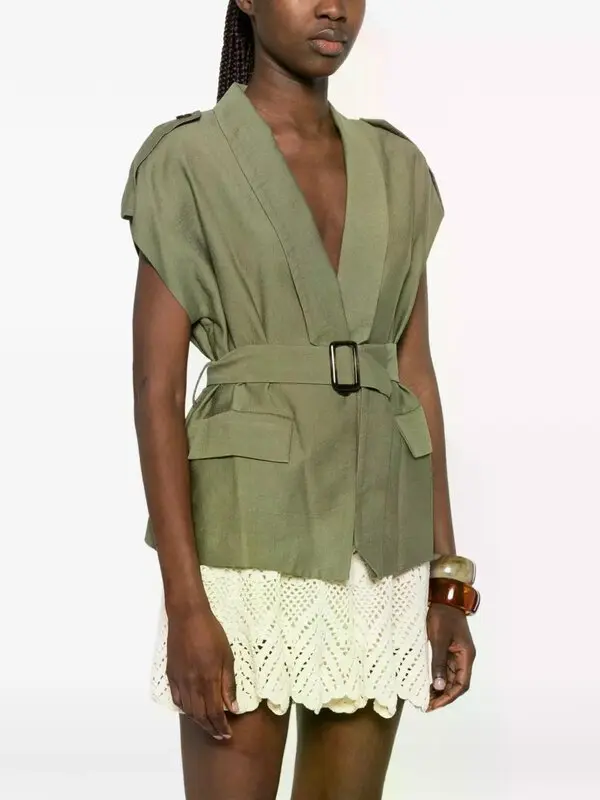 Dixie Belted Cap-sleeve Jacket