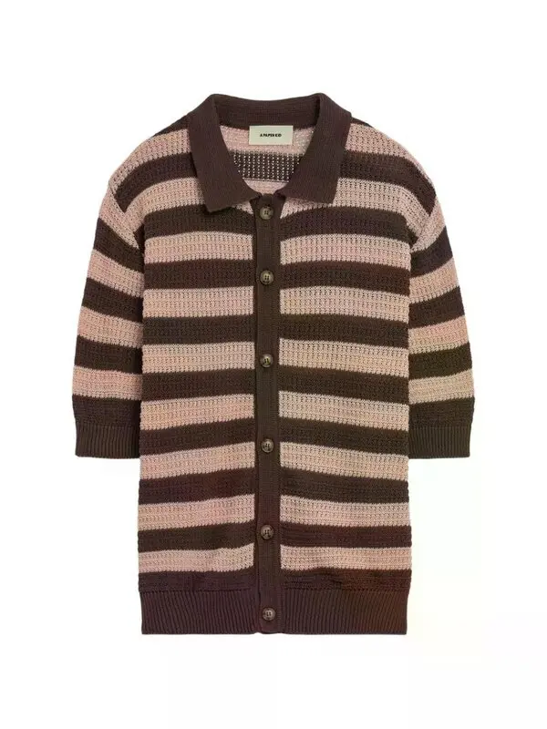 A PAPER KID Striped Knit Cardigan
