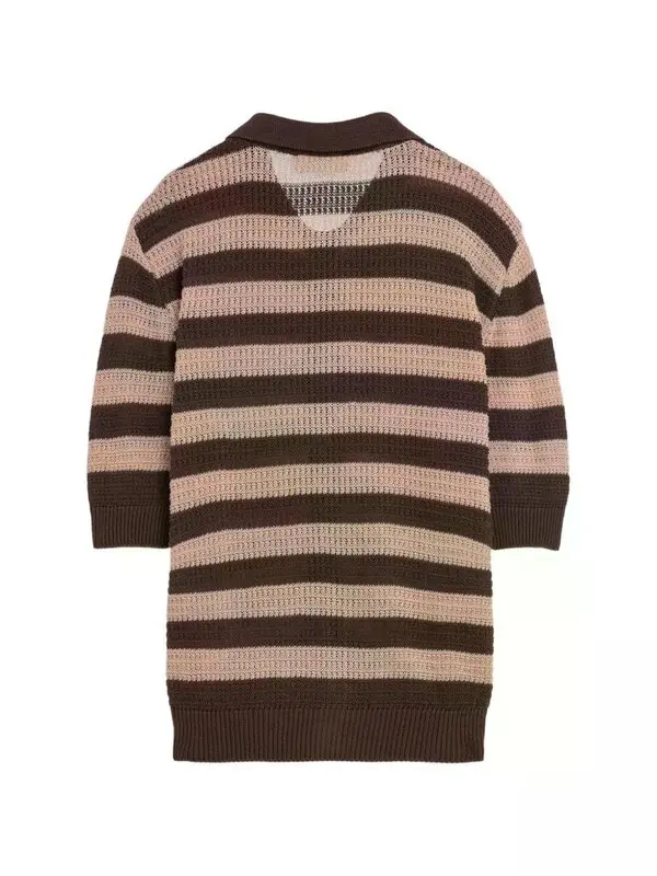 A PAPER KID Striped Knit Cardigan