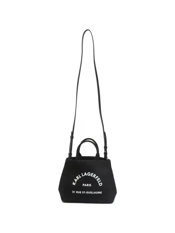 Karl Lagerfeld Mini Logo-print Canvas Tote - Black