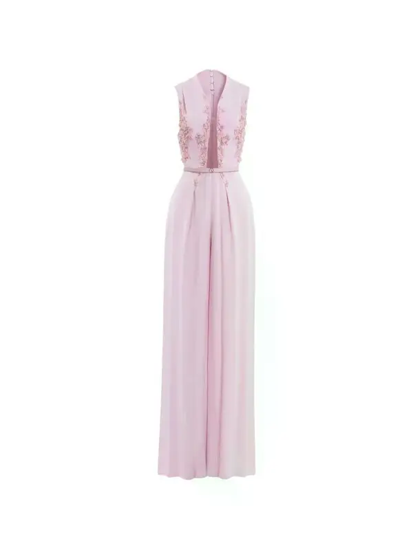 SAIID KOBEISY Embellished Crepe Jumpsuit - Pink