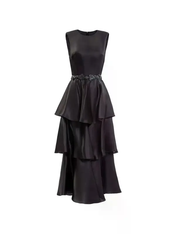 SAIID KOBEISY Ruffled Tiered Dress - Black