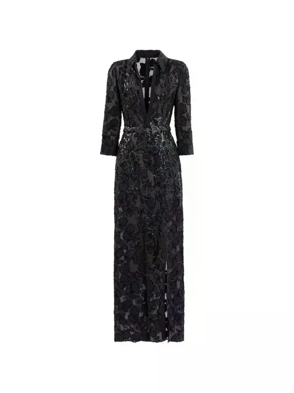 SAIID KOBEISY Textured Maxi Dress - Black