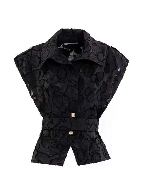 SAIID KOBEISY Textured Blouse And Trousers Set