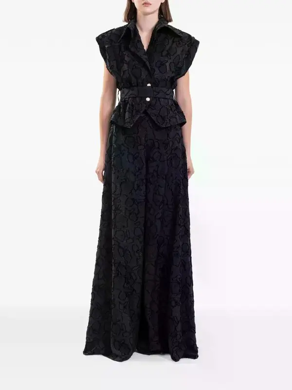 SAIID KOBEISY Textured Blouse And Trousers Set