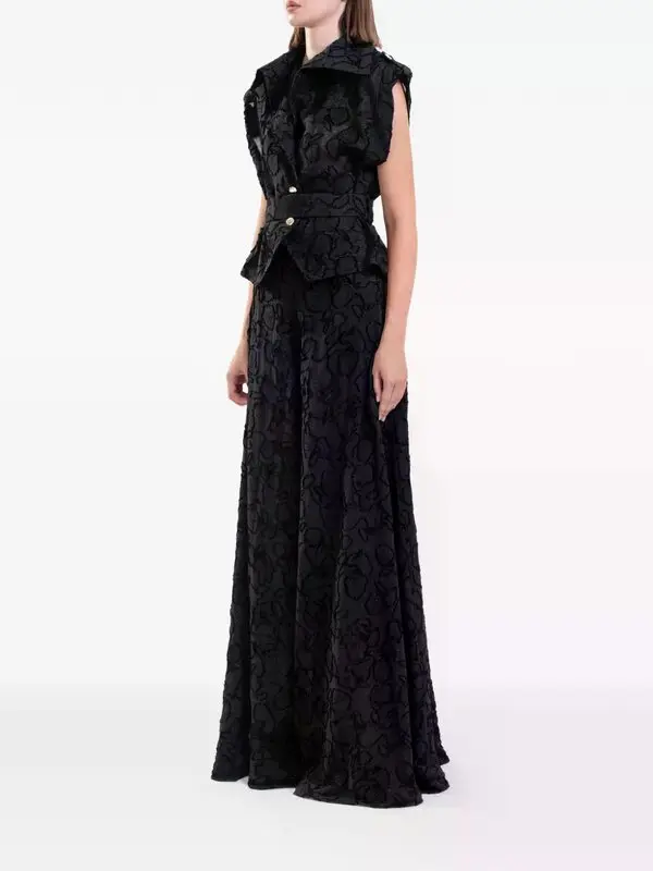 SAIID KOBEISY Textured Blouse And Trousers Set