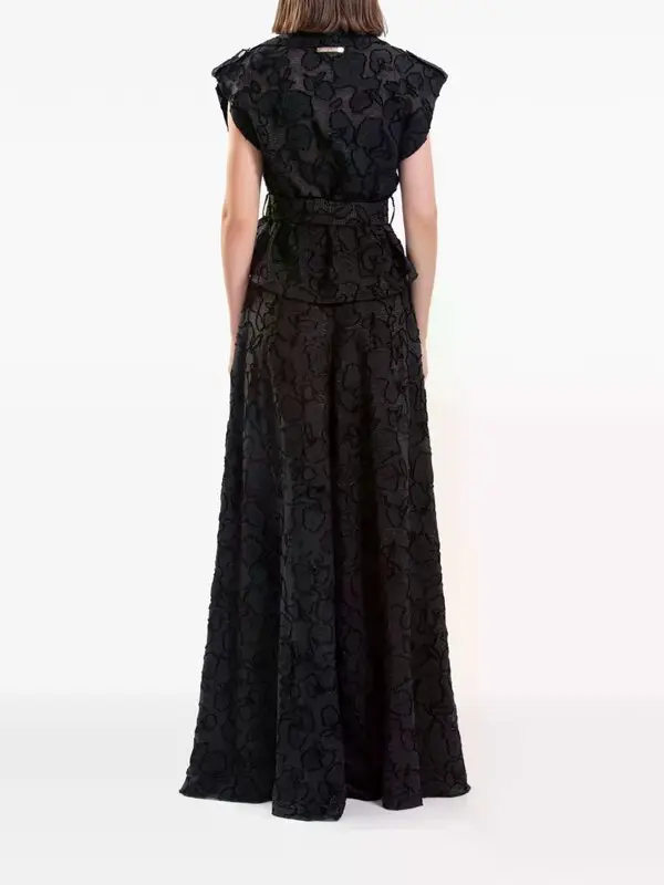 SAIID KOBEISY Textured Blouse And Trousers Set