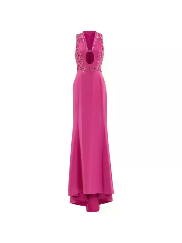 SAIID KOBEISY Embroidered Crepe Dress - Pink