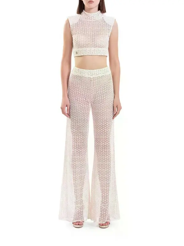 SAIID KOBEISY Knitted Wide Leg Trousers