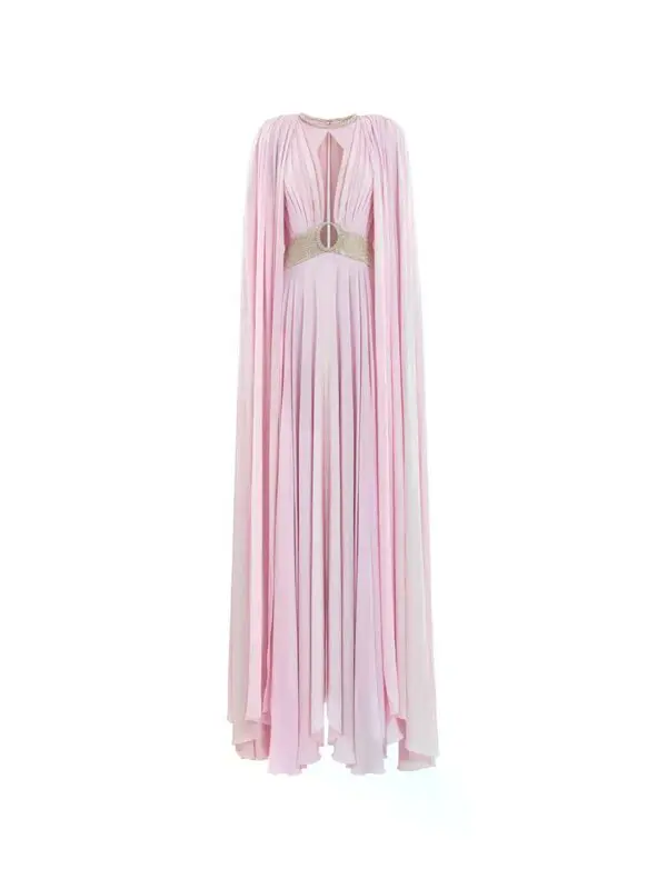SAIID KOBEISY Crystal-embellished Draped Gown - Pink