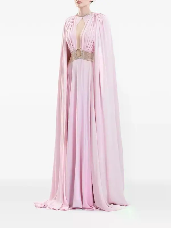 SAIID KOBEISY Crystal-embellished Draped Gown