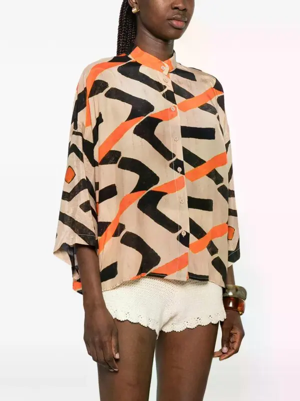 Dixie Abstract-print Cotton Shirt