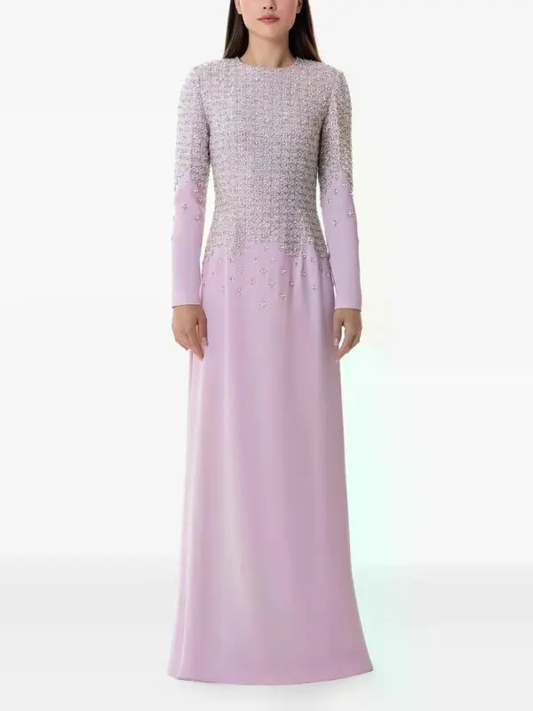 DINA MELWANI Crystal-embellished Maxi Dress - Pink
