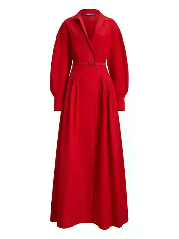 Ralph Lauren Daley Point-collar Maxi Dress - Red