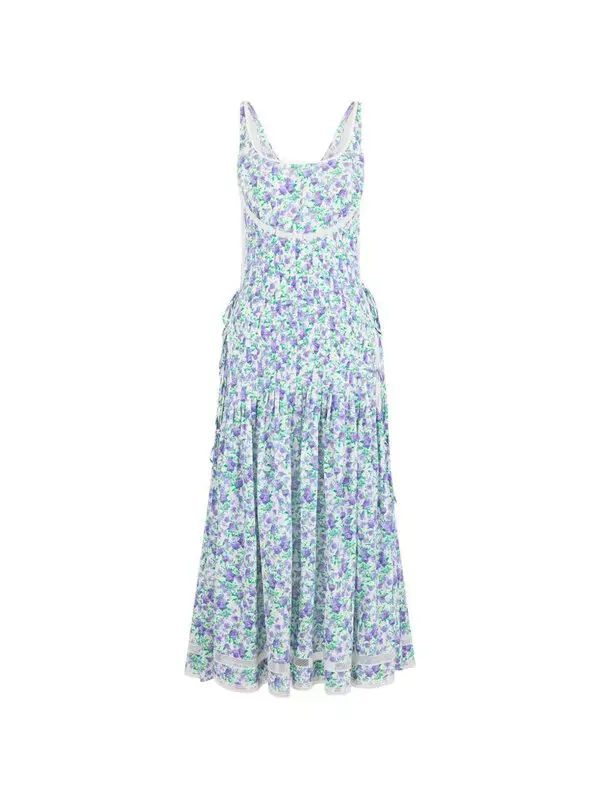Rabanne Floral Lace Midi Dress - White