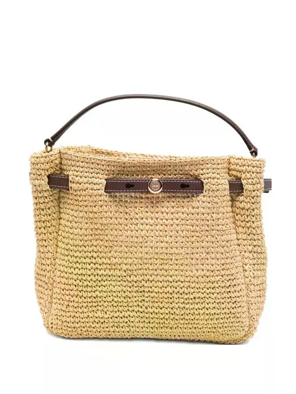Tory Burch Romy Straw Bucket Bag - Neutrals