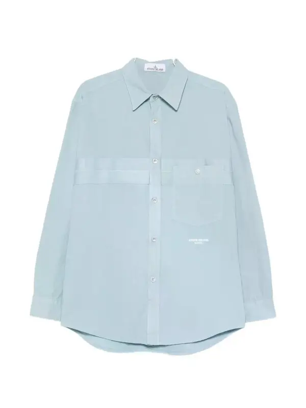 Stone Island Logo-embroidered Shirt - Blue