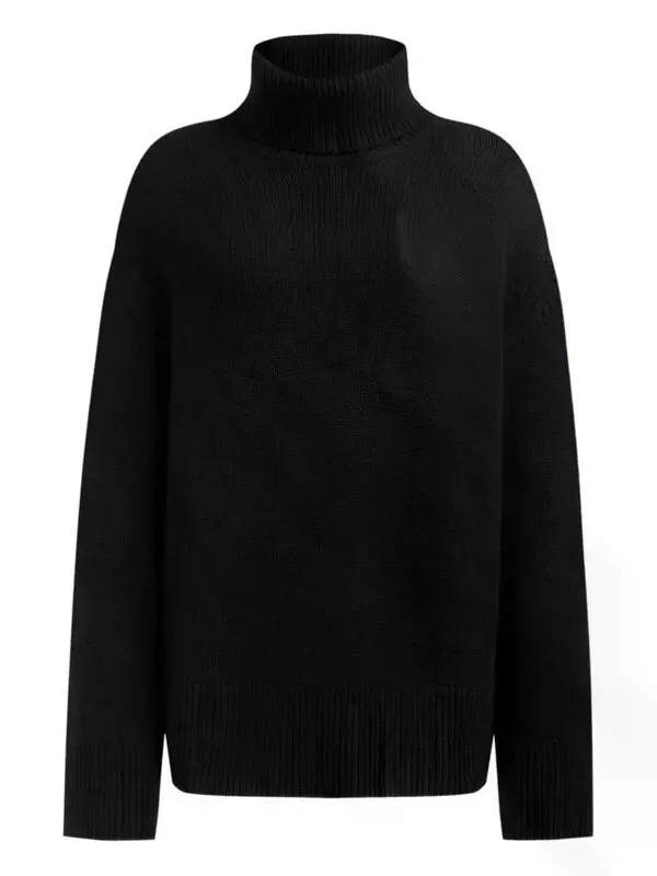 12 STOREEZ Merino Turtleneck Sweater - Black