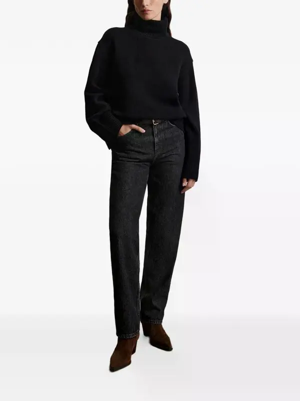 12 STOREEZ Merino Turtleneck Sweater - Black
