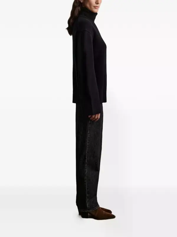 12 STOREEZ Merino Turtleneck Sweater - Black
