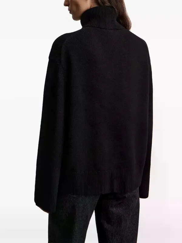 12 STOREEZ Merino Turtleneck Sweater - Black
