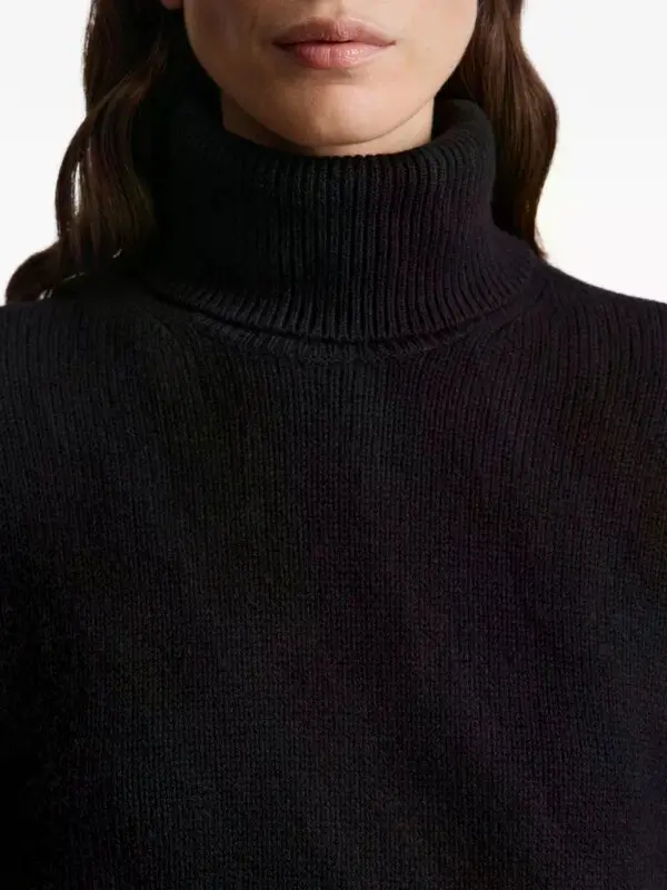 12 STOREEZ Merino Turtleneck Sweater - Black