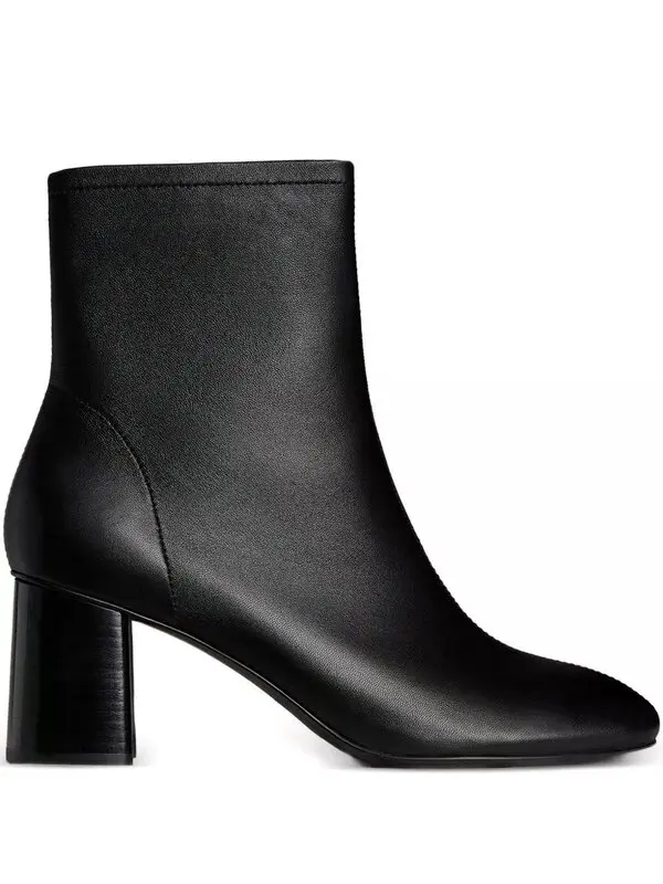 12 STOREEZ 65mm Leather Ankle Boots - Black
