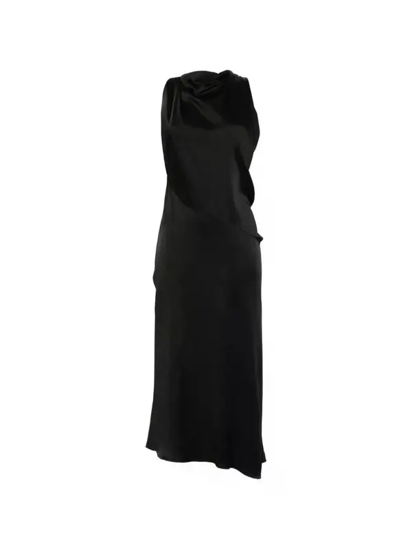 Victoria Beckham Twist-detail Sleeveless Midi Dress - Black