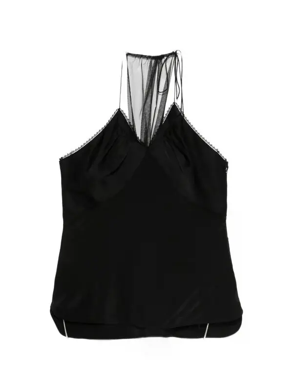 Victoria Beckham Gathered Halterneck Top - Black