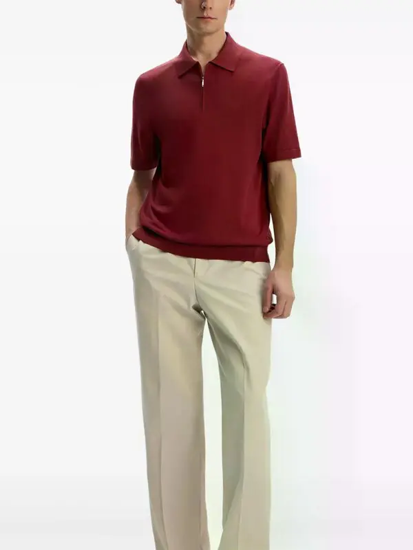 12 STOREEZ Zip Silk-cotton Polo Shirt