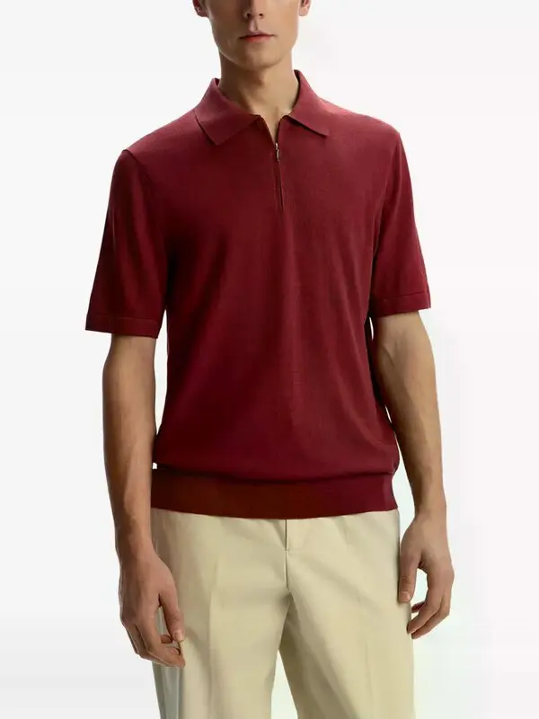 12 STOREEZ Zip Silk-cotton Polo Shirt