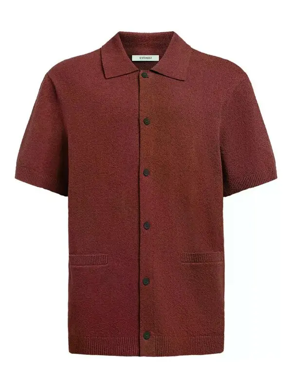 12 STOREEZ Textured Button Knit Shirt