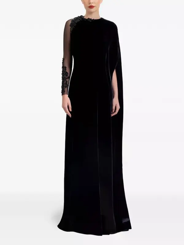GEMY MAALOUF Beaded-embellishment Maxi Dress - Black