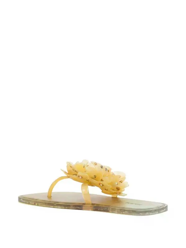 Farm Rio Floral-embellished Flip Flops - Yellow