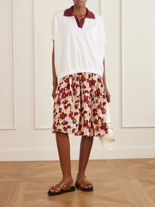 Marni Floral-printed Polo Sweater