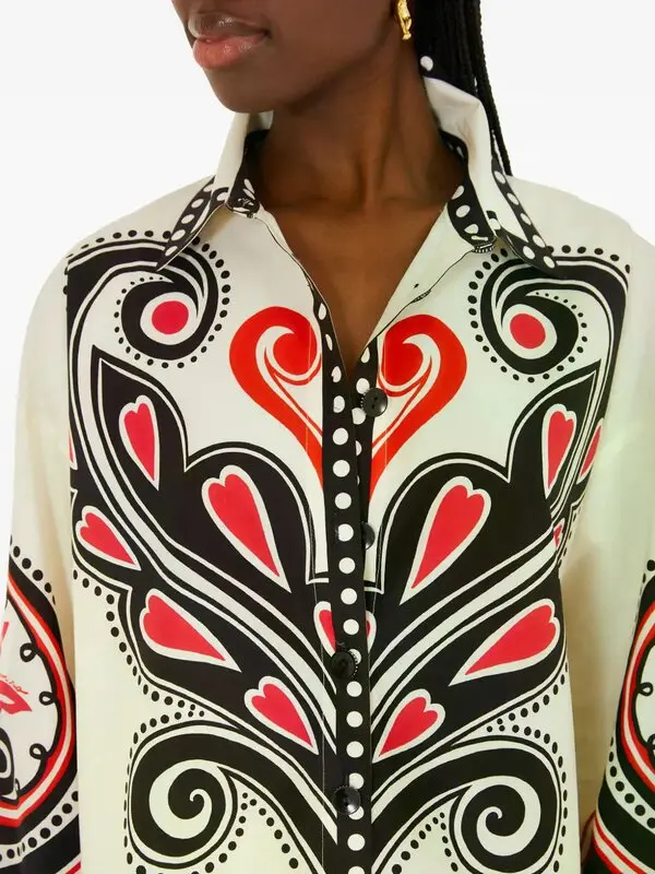 Farm Rio Ainika Printed Silk Shirt