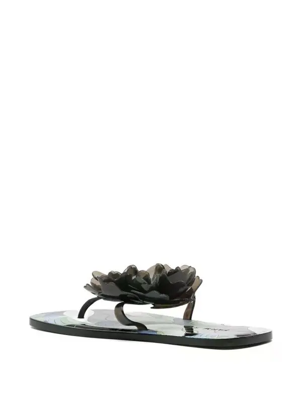 Farm Rio Floral-print Flip Flops - Black