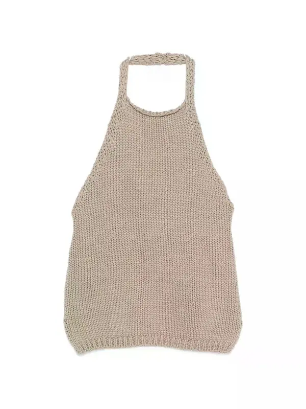 RÓHE Chunky-knit Halter Top - Neutrals