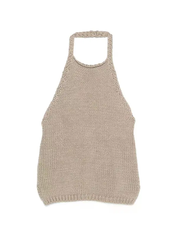 RÓHE Chunky-knit Halter Top - Neutrals