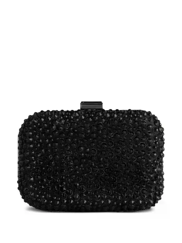 GEMY MAALOUF Crystal-embellished Crepe Clutch Bag - Black