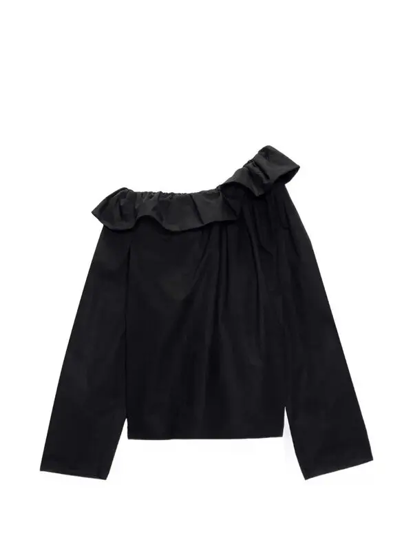 MSGM Ruffled-neck Blouse - Black