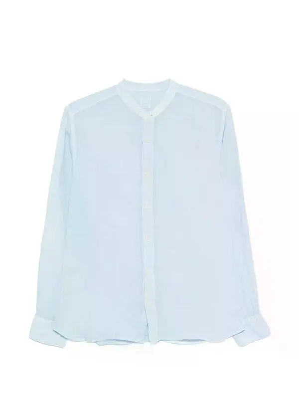 120% Lino Linen Band-collar Shirt