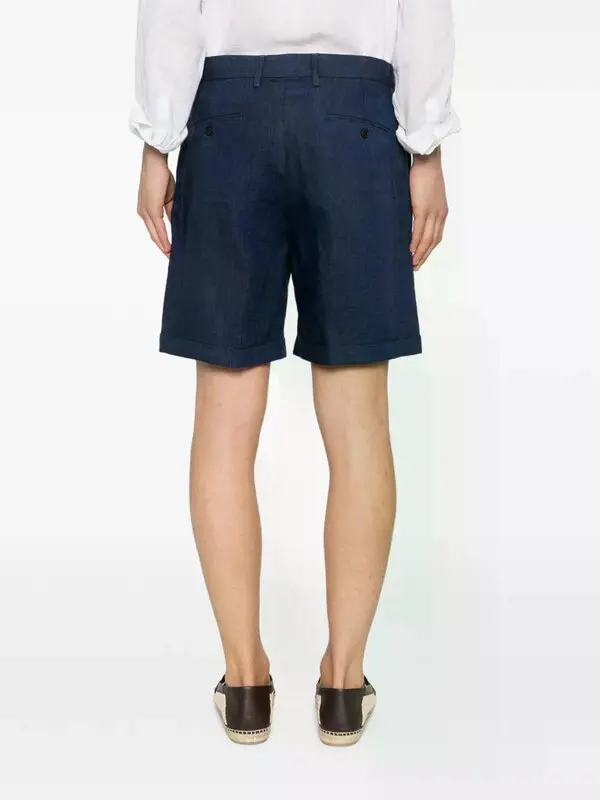120% Lino Slub-texture Tailored Shorts