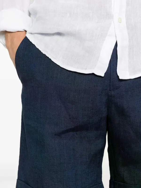 120% Lino Slub-texture Tailored Shorts