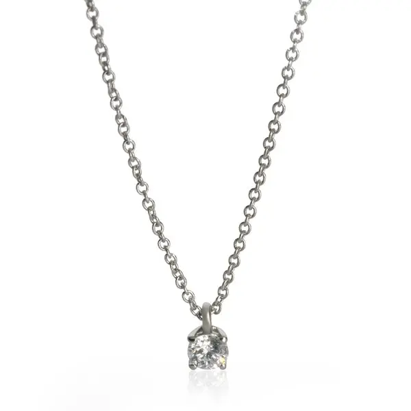 Tiffany & Co. Diamond Solitaire Pendant - Platinum
