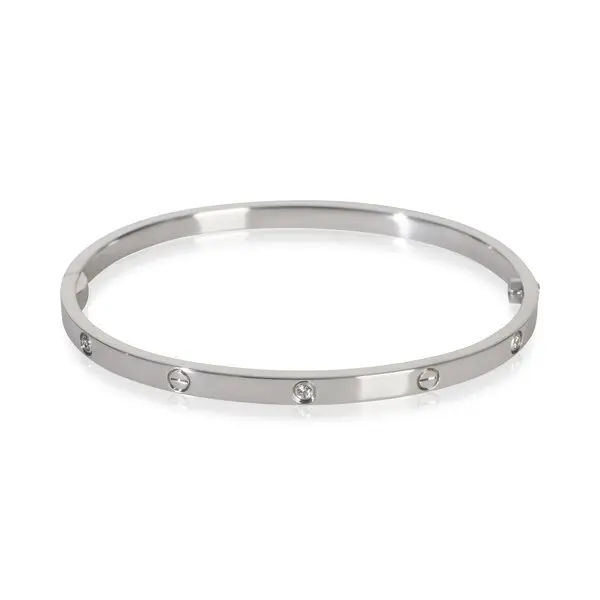 CARTIER White Gold Diamond Small Model Love Bracelet - White_gold