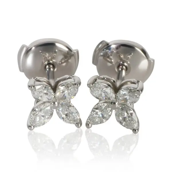 Tiffany & Co. Diamond Small Model Victoria Earrings - Platinum
