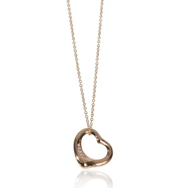 Tiffany & Co. Rose Gold Diamond Open Heart Pendant - Rose_gold